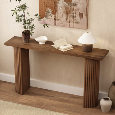Ophelia & Co. Irmani Fluted Solid Wood Console Table with Oval Tabletop - Wayfair Canada